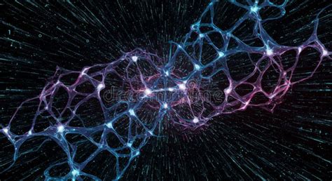 Abstract Digital Network Visualization With Glowing Nodes Stock Illustration Illustration Of