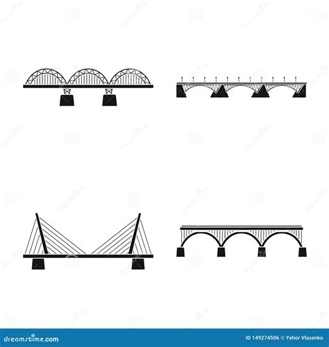 Isolated Object Of Construct And Side Sign Set Of Construct And Bridge Vector Icon For Stock