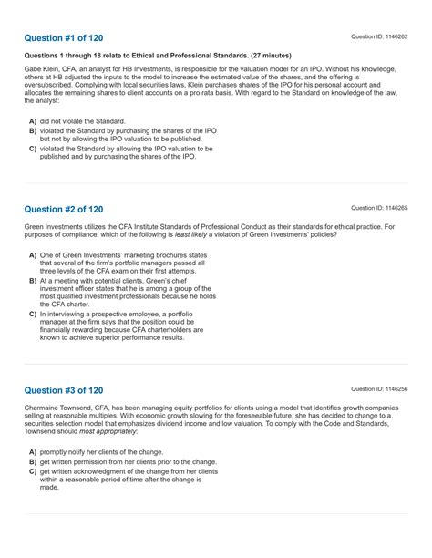 SOLUTION Cfa Level 1 Mock Exam Part 5 Studypool