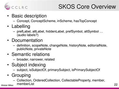 PPT - SKOS A language to describe simple knowledge structures for the ...