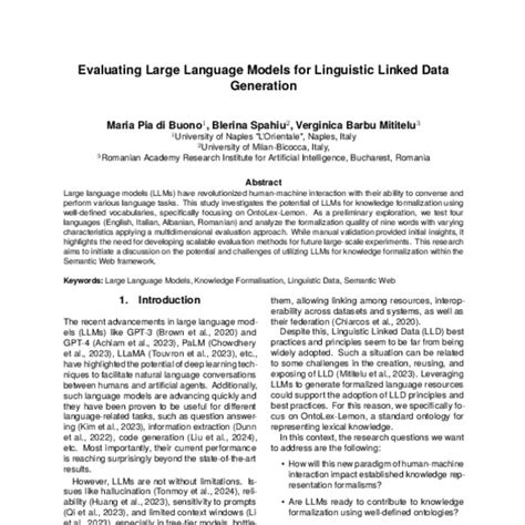 Evaluating Large Language Models For Linguistic Linked Data Generation Acl Anthology