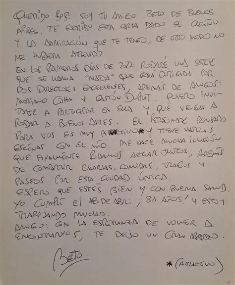 La Carta Con La Que Luis Brandoni Convenció A Robert De Niro Para
