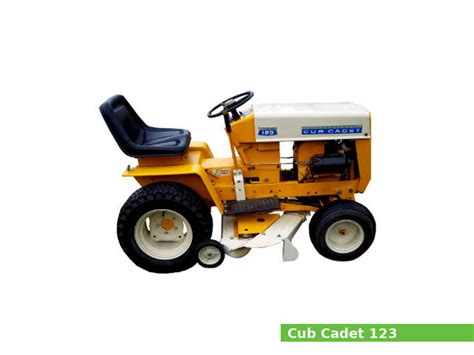 Cub Cadet 123 Garden Tractor Specs And Service Data