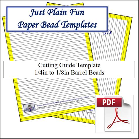 Paper Bead Cutting Guide Templates Barrel 14in To 18in Strips