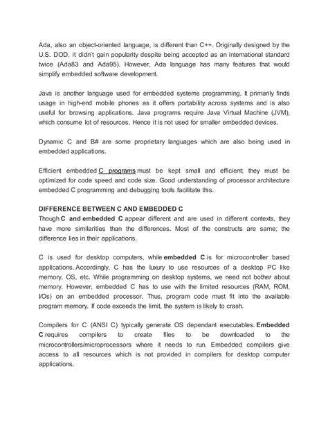 Introduction To Embedded C Docx