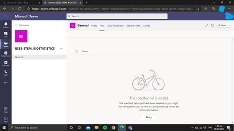 teams desktop error the specified list is invalid the specified microsoft community