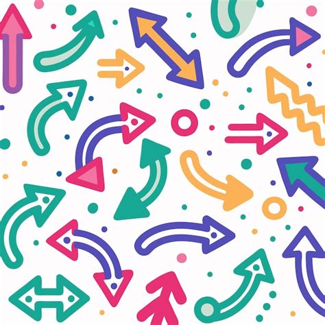 Colorful Arrows Pointing Directions With Dotted Background Premium Ai