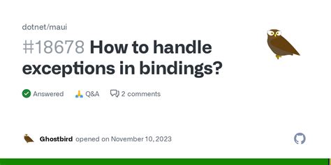 How To Handle Exceptions In Bindings · Dotnet Maui · Discussion 18678
