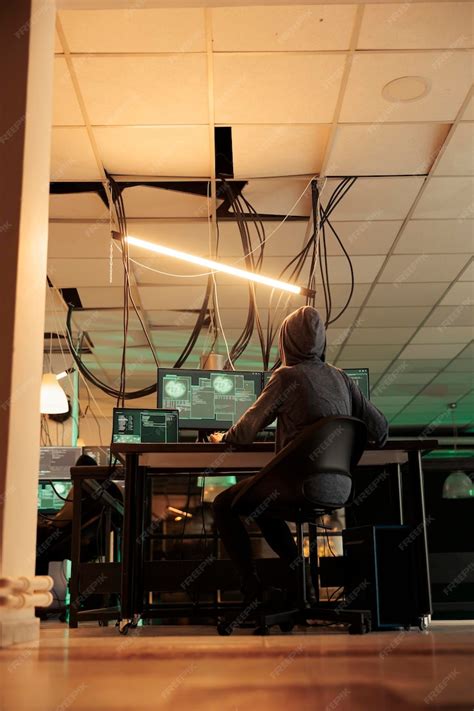 Free Photo Hacker Programming Password Cracking Script On Computer