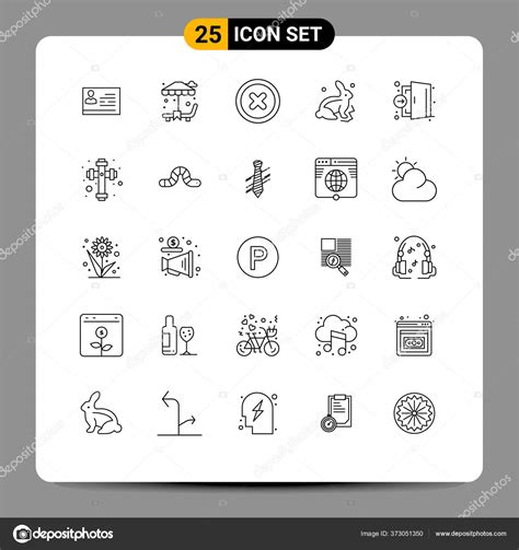 User Interface Pack Basic Lines Door Basic Nature Robbit Editable Stock Vector Image By ©flatart