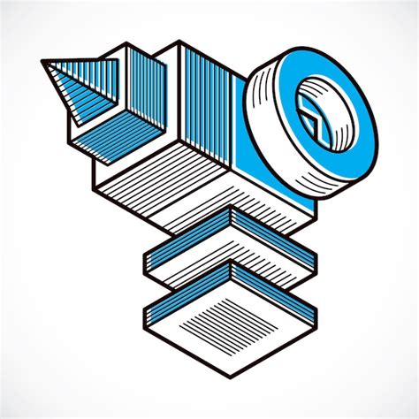 Premium Vector Engineering Abstract Shape 3d Vector Polygonal Figure