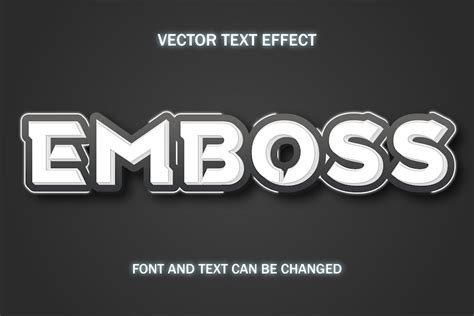Premium Vector Emboss White Pemium Simple 3d Editable Text Effect Font Style Template