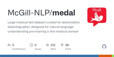 github mcgill nlp medal large medical text dataset curated for