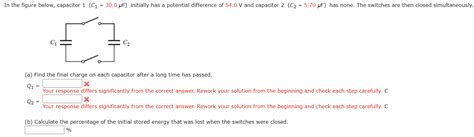 Solved In The Figure Below Capacitor C WF Chegg