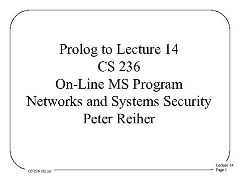 prolog to lecture 14 cs 236 on line ms
