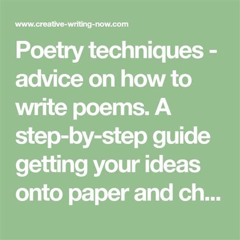 Poem Structure Writing Poems Creative Writing Step Guide Writer