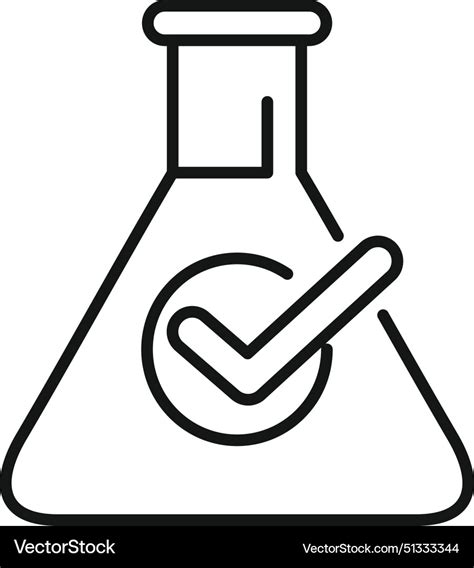 Laboratory Flask With Checkmark Icon Royalty Free Vector