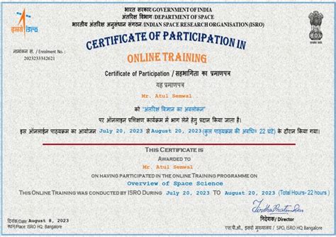 Atul Semwal On Linkedin Isro