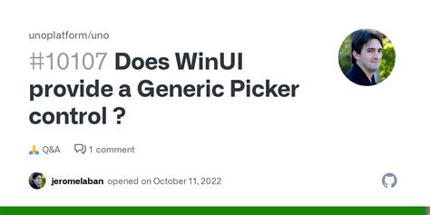does winui provide a generic picker control · unoplatform uno