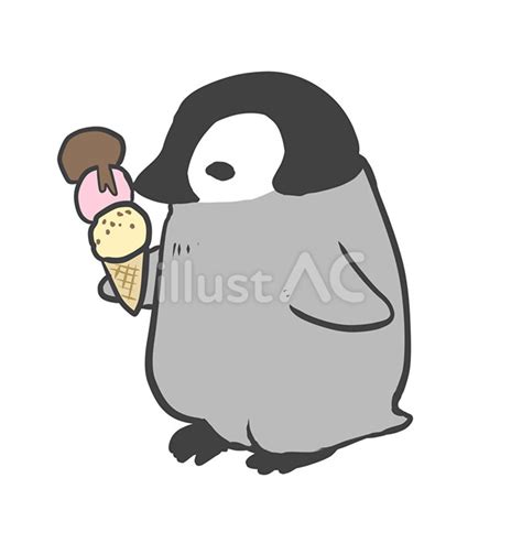アイスを食べるペンギンイラスト No 24257514無料イラスト フリー素材ならイラストAC