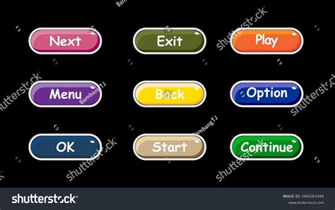 Game Ui Set Buttons Gui Build Stock Vector Royalty Free 2065367444 Shutterstock