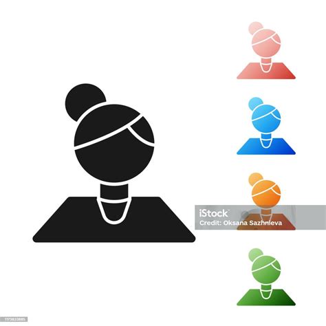 흰색 배경에 격리 된 검은 색 교사 아이콘입니다 다채로운 아이콘을 설정합니다 벡터 일러스트레이션 교사 교육 관련 직업에 대한