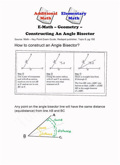 E Math Geometry Constructing An Angle Bisector Singapore