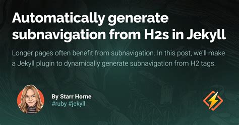 Automatically Generate Subnavigation From H2s In Jekyll Honeybadger Developer Blog