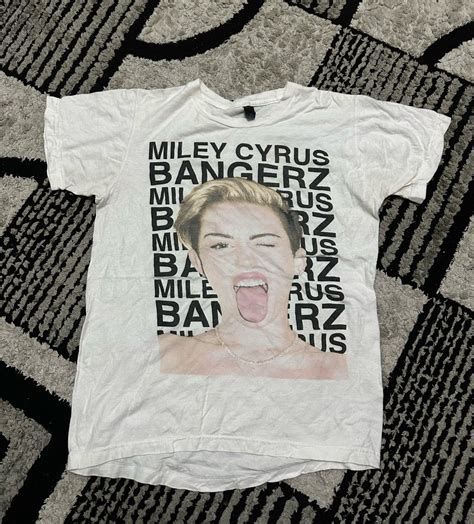 Band Tees × Vintage Miley Cyrus Overprint Tee Grailed