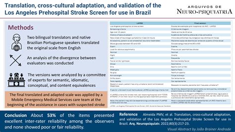 Translation Cross Cultural Adaptation And Validation Of The Los Angeles Prehospital Stroke