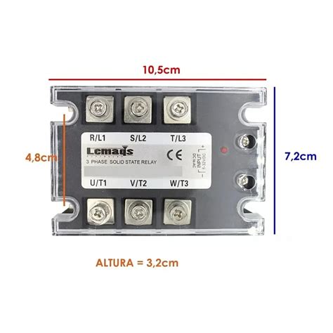 LEMAQS AUTOMACAO RELÉ ESTADO SÓLIDO TRIFÁSICO SSR 25A