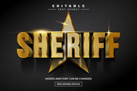 Sheriff 3d Editable Text Effect Graphic By Nicemorning · Creative Fabrica