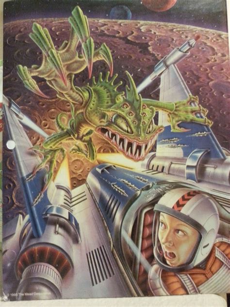 Mead No Rules Folder 1993 Vintage Sci Fi Poster Themed Alfred