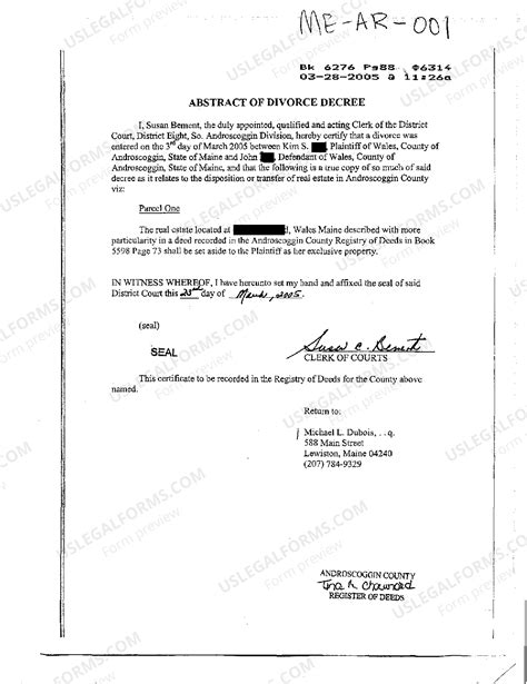 Maine Abstract Of Divorce Decree What Does A Divorce Decree Look Like