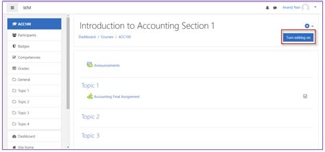 Moodle Assignment Link Creation Watermark