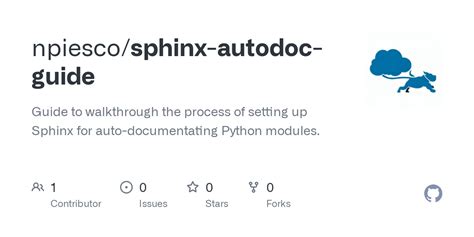 Github Npiesco Sphinx Autodoc Guide Guide To Walkthrough The Process Of Setting Up Sphinx For