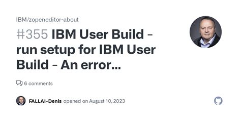 Ibm User Build Run Setup For Ibm User Build An Error Occurred