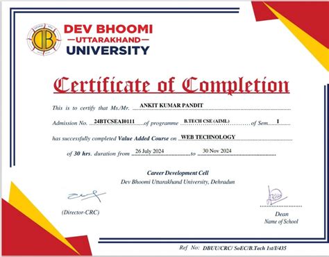 Webtechnology Learning Achievement Devbhoomiuttarakhanduniversity