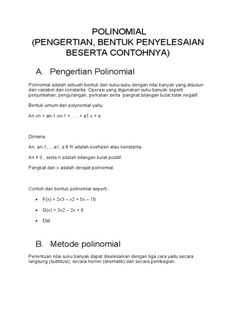 Polinomial Penyelesaian Pdf