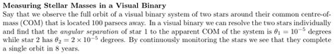 solved measuring stellar masses in a visual binary say that