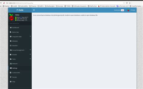 Error Connecting To Database Etcpiholegravitydb Unable To Open