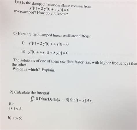 solved is the damped linear oscillator coming from y [t]