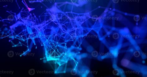 Abstract Digital Blue Wave Triangulation Shapes In Digital Wave With Small Particles