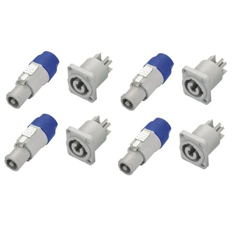 Kit 4 Conector Powercon Macho Linha 4 Femea Painel Connext Shopee Brasil