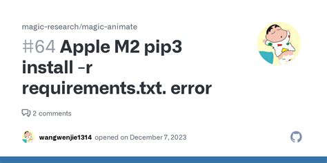Apple M2 Pip3 Install R Requirementstxt Error · Issue 64 · Magic