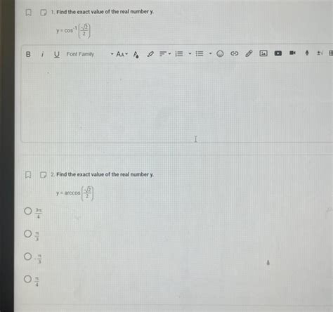 solved 1 find the exact value of the real number y