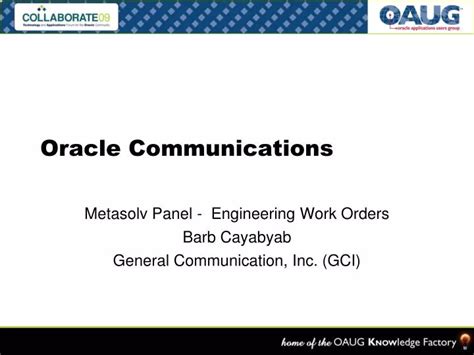 Ppt Oracle Communications Powerpoint Presentation Free Download Id 1391397