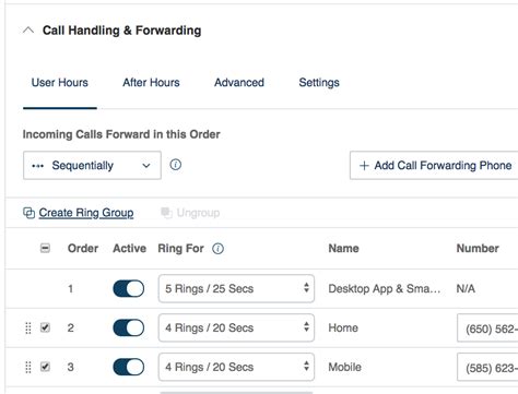Rules Add Phone Number To Existing Ringcentral Call Forwarding Ring
