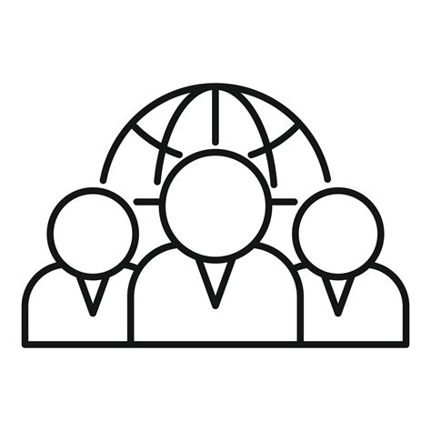 Outsource Global Team Icon Outline Style 14645663 Vector Art At Vecteezy