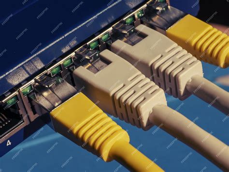 Modem Router Switch With Rj45 Ethernet Plug Ports Premium Ai Generated Image